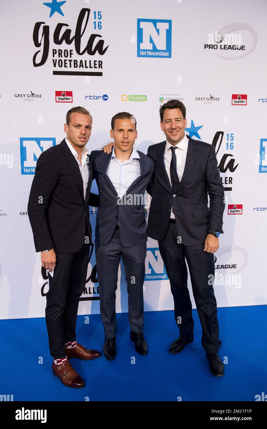 Club's Laurens De Bock, Club's Rudy Ruud Vormer and Jan Boone is seen ...