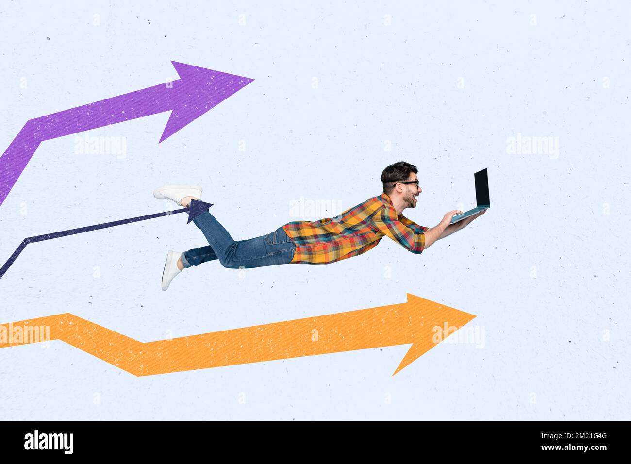 3d retro abstract creative collage artwork template of tangled rope guy ...