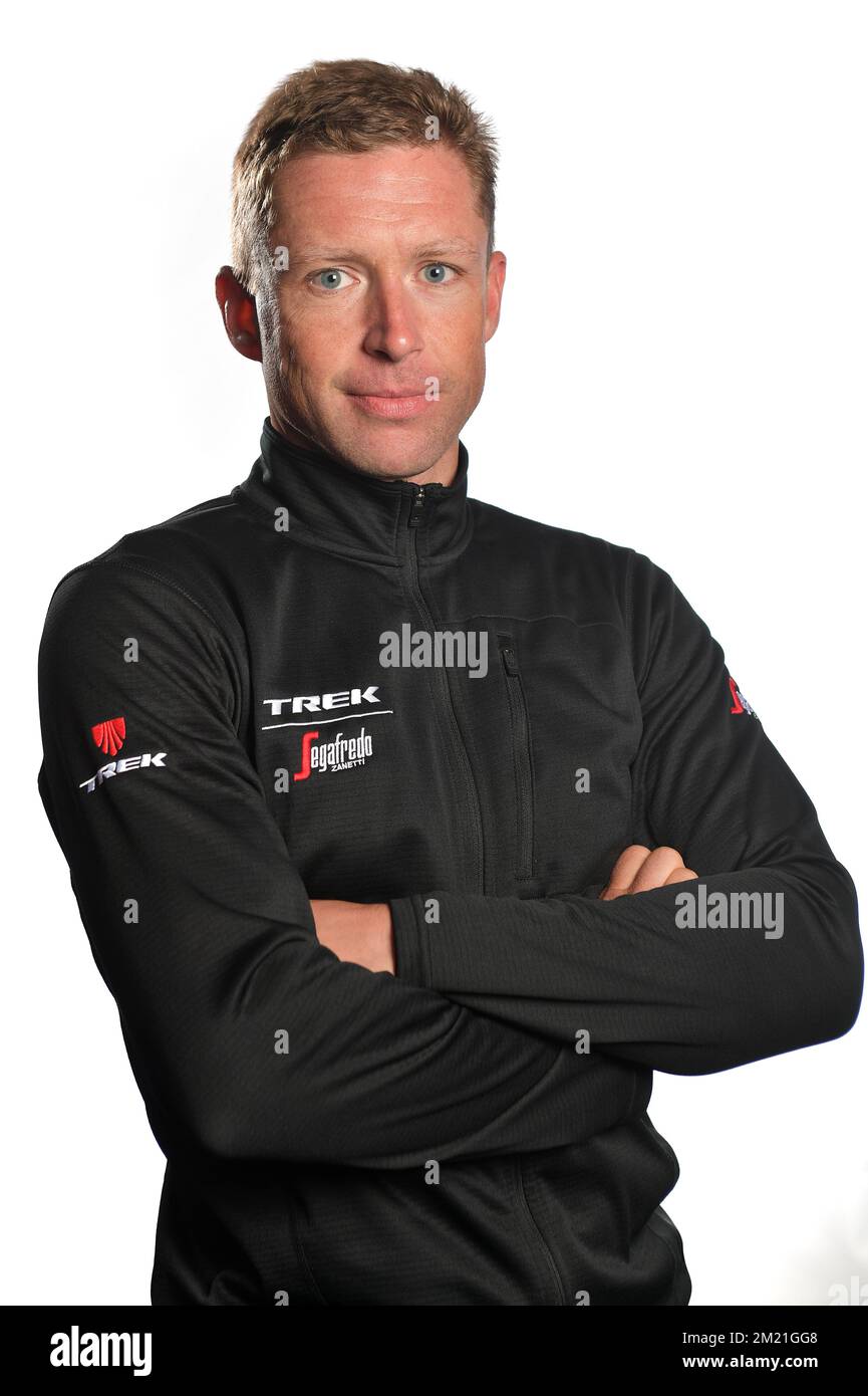 Belgian Stijn Devolder of Trek-Segafredo poses for the photographer ...