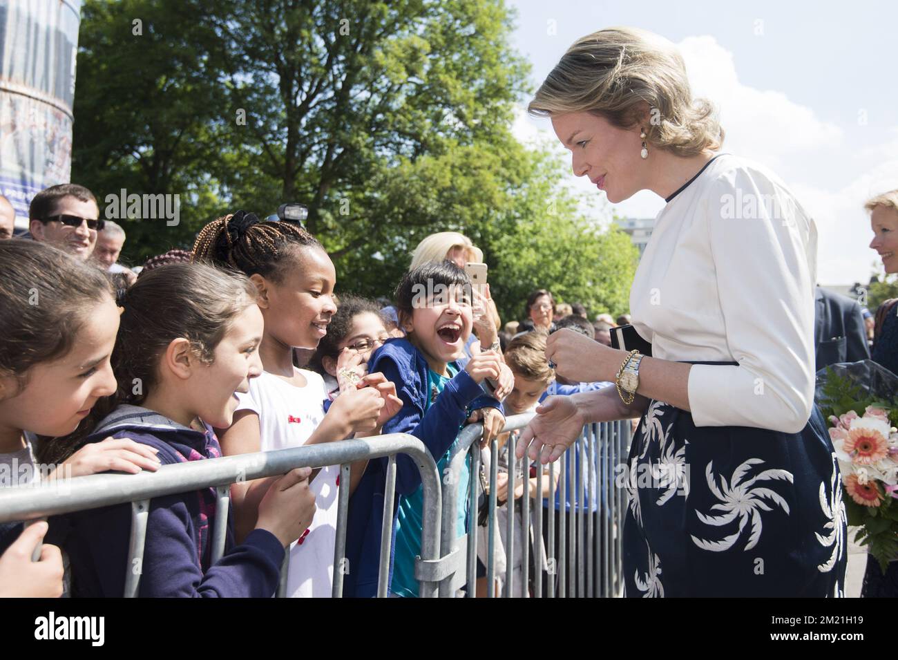 Queen Mathilde of Belgium pictured during a visit to the exposition 'En ...