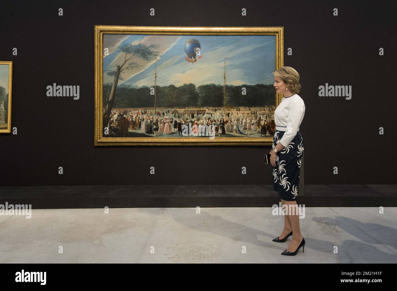 Queen Mathilde of Belgium pictured during a visit to the exposition 'En ...