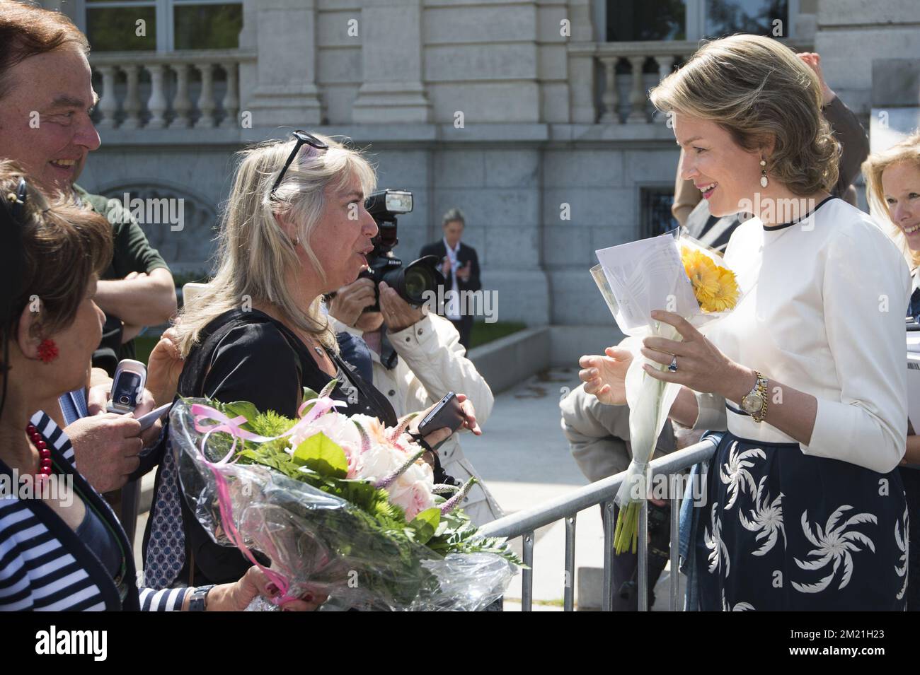 Queen Mathilde of Belgium pictured during a visit to the exposition 'En ...