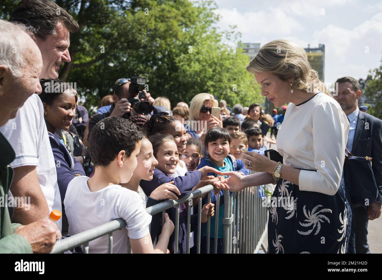 Queen Mathilde of Belgium pictured during a visit to the exposition 'En ...