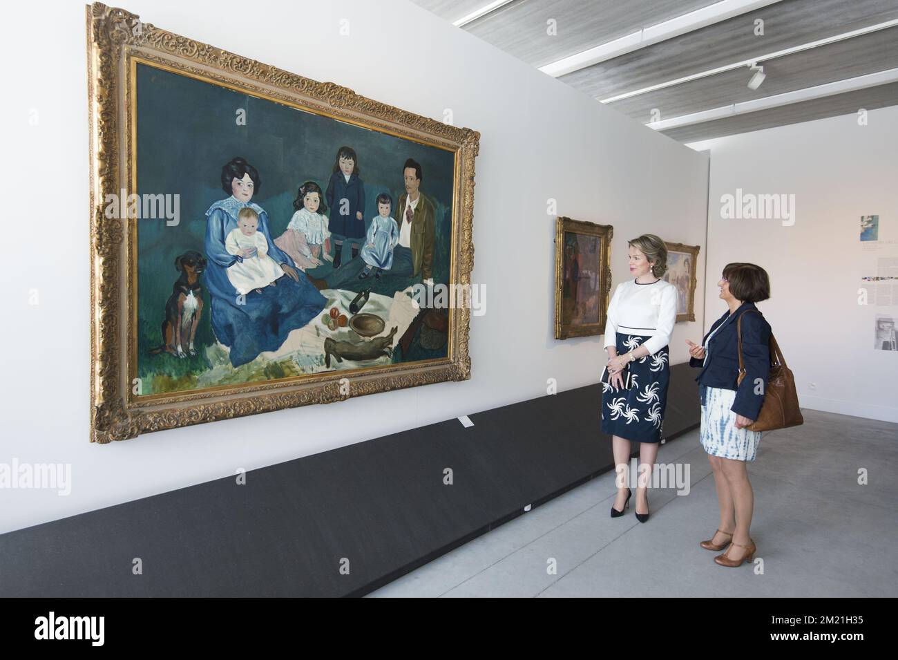 Queen Mathilde of Belgium pictured during a visit to the exposition 'En ...