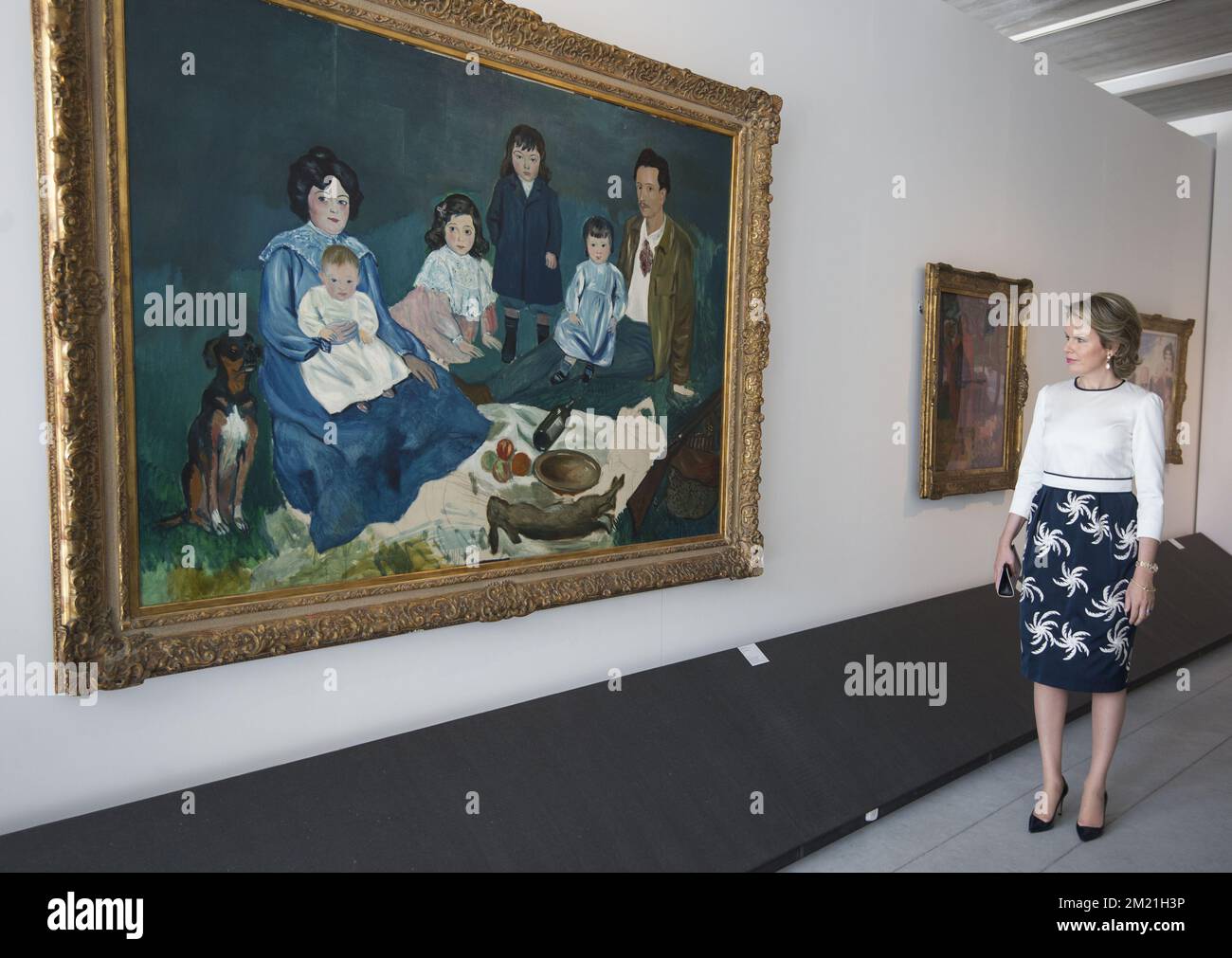 Queen Mathilde of Belgium pictured during a visit to the exposition 'En ...