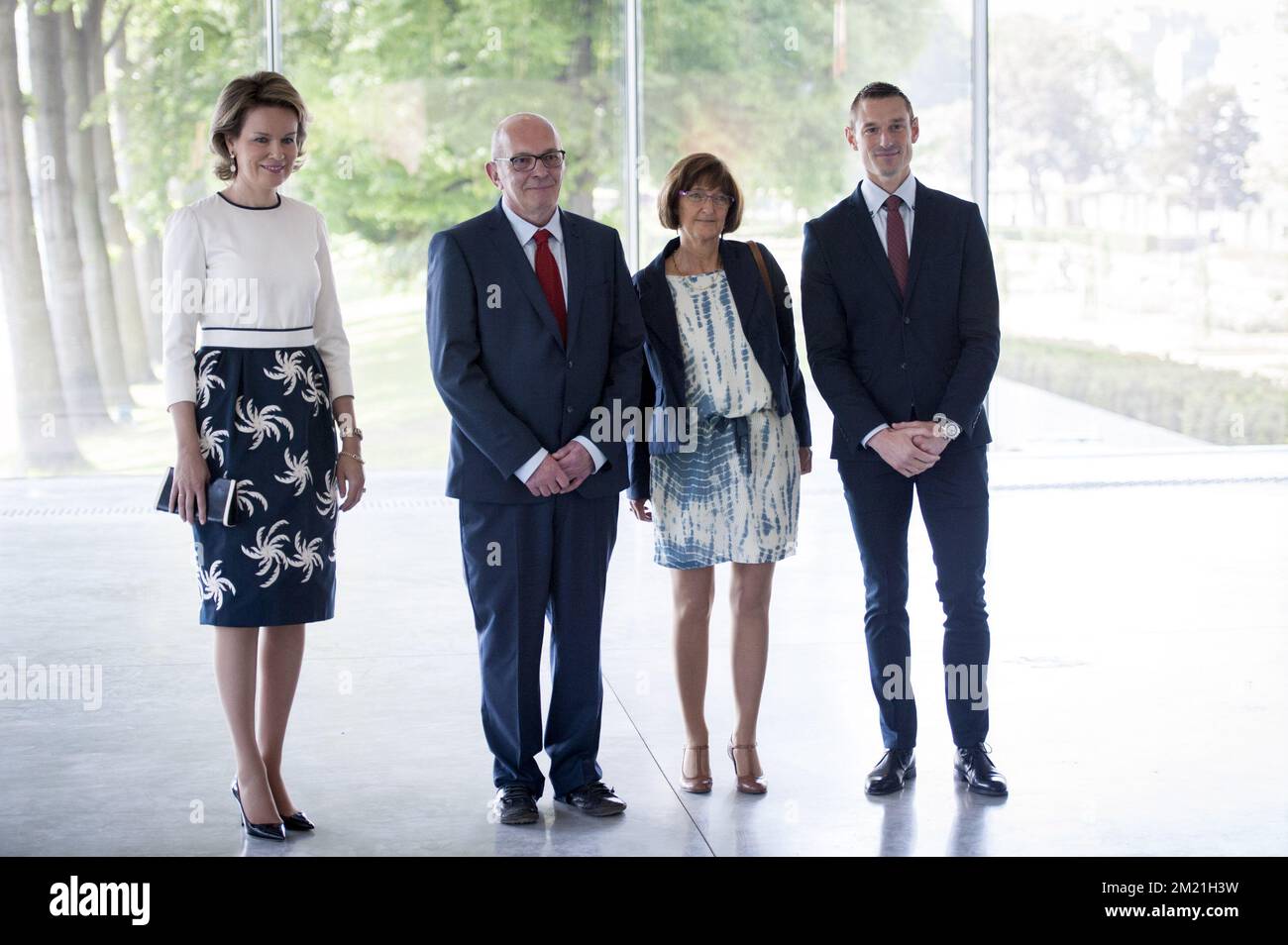 Queen Mathilde of Belgium pictured during a visit to the exposition 'En ...