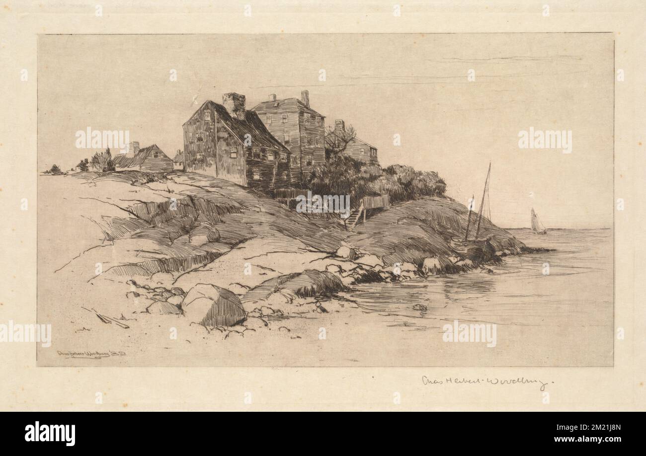 Built upon the rocks , Beaches, Houses, Cliffs. Charles H. Woodbury ...