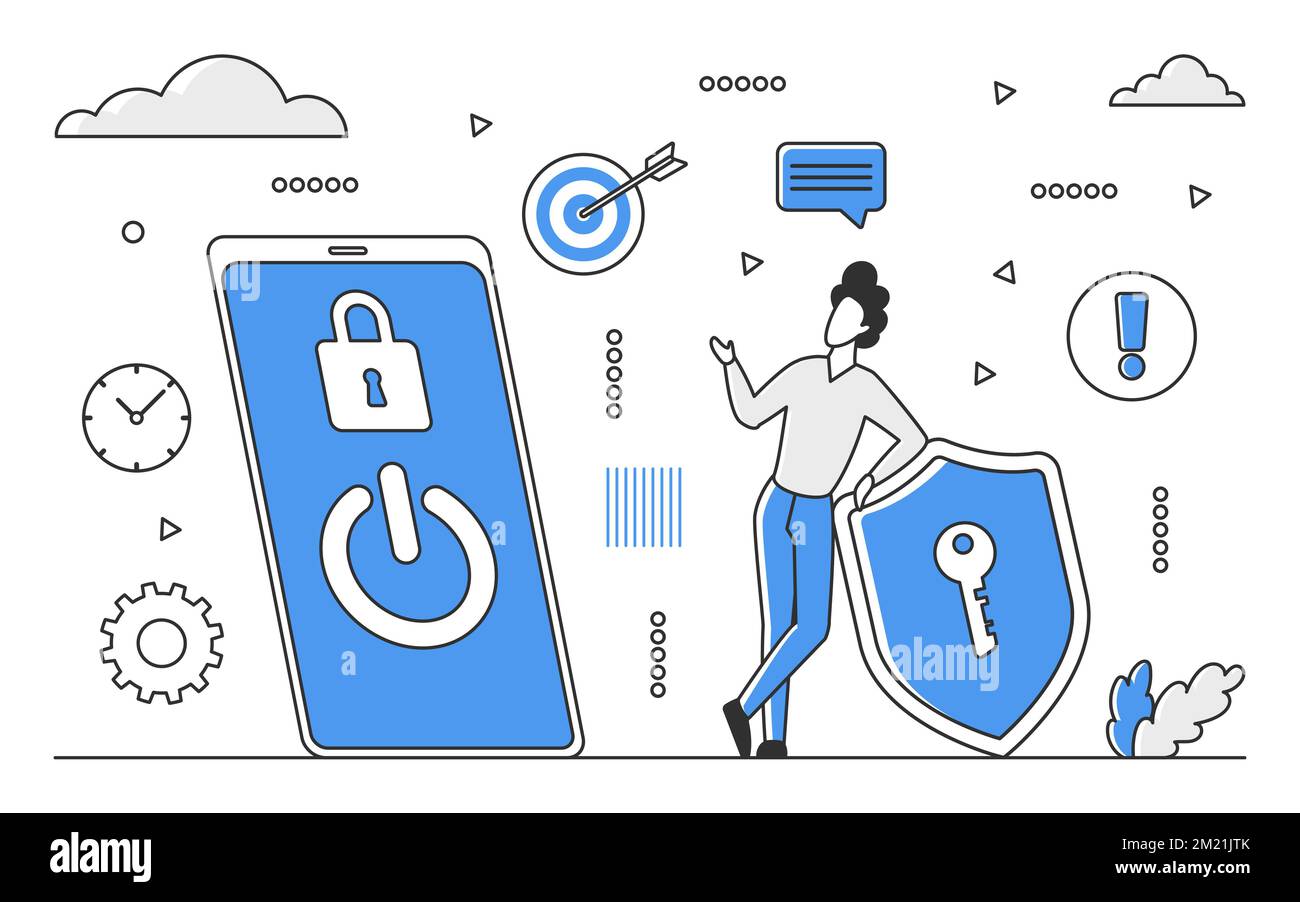 Mobile app protection. Access privacy, smartphone security system ...