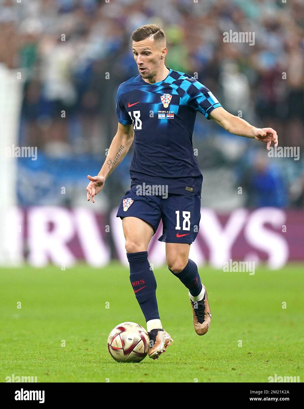 Croatia's Mislav Orsic in action during the FIFA World Cup Semi-Final ...