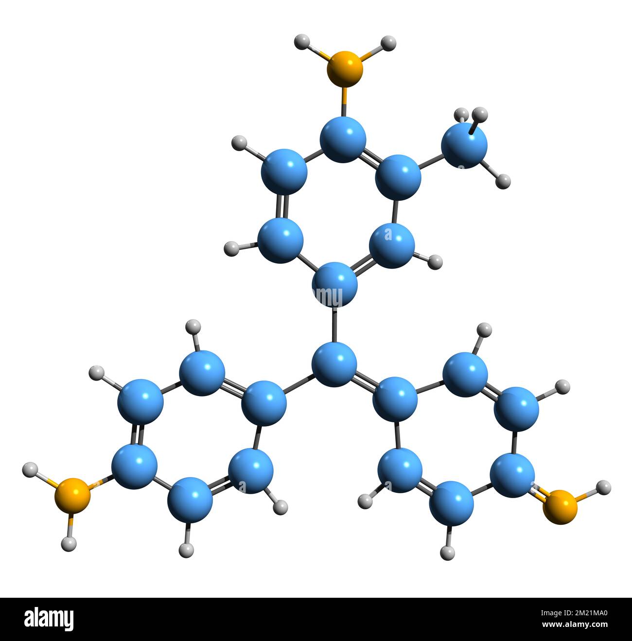 3D image of Fuchsine skeletal formula - molecular chemical structure of ...
