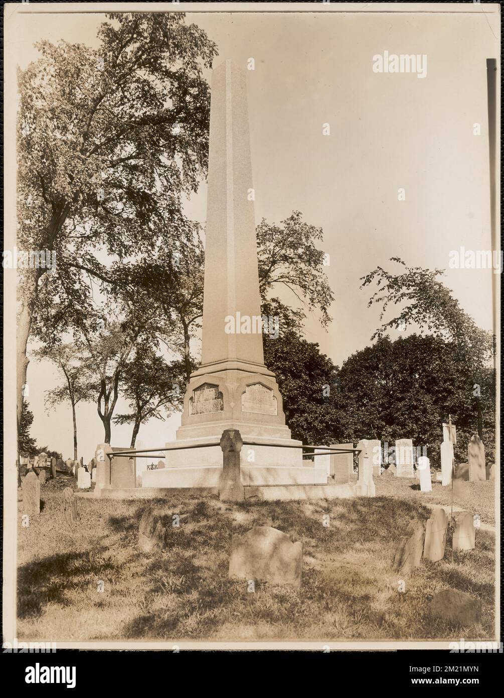 Burial Hill, Plymouth, Mass. Monument of Thomas Cushman, Elder of First ...