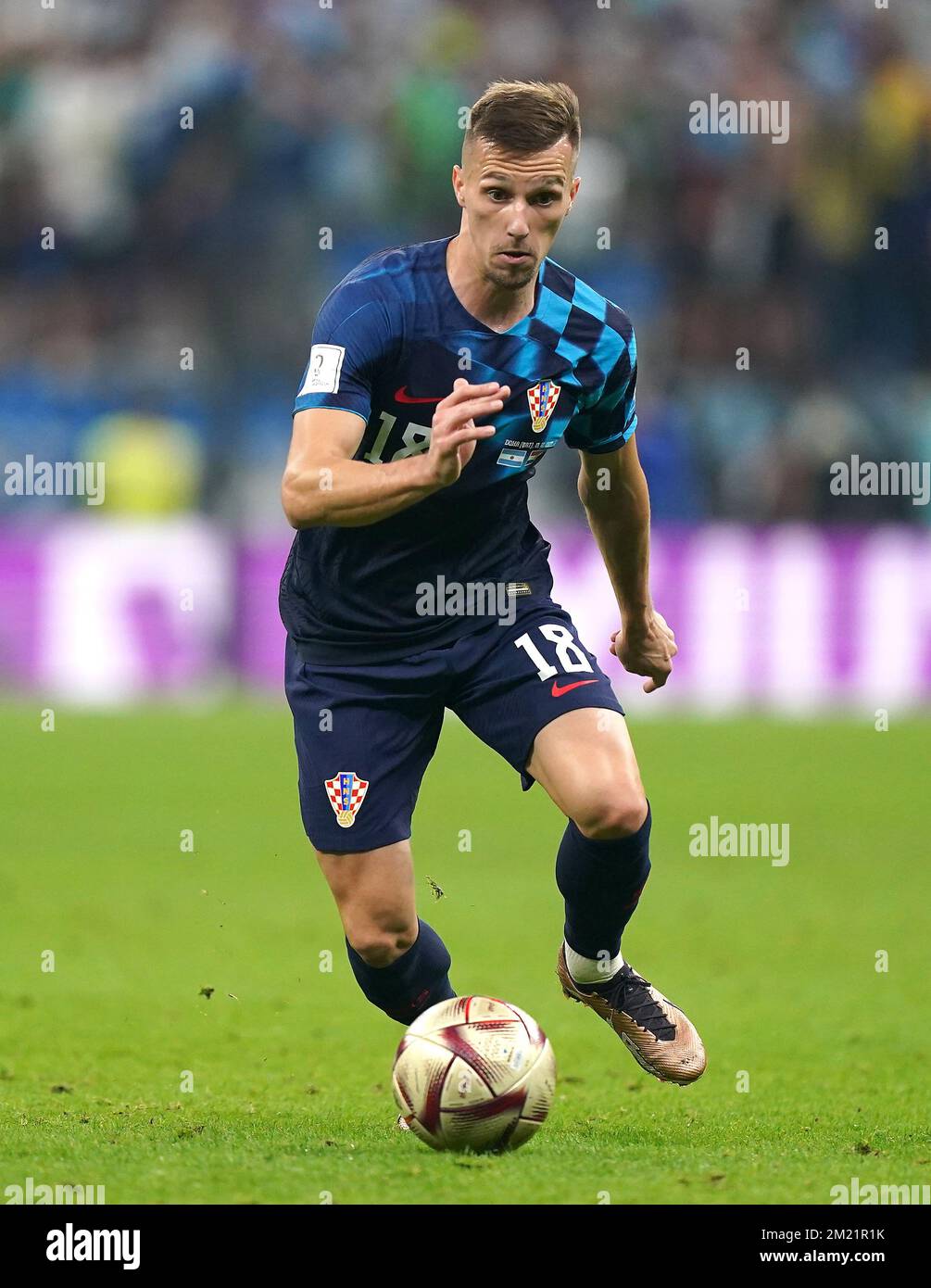 Croatia's Mislav Orsic in action during the FIFA World Cup Semi-Final ...