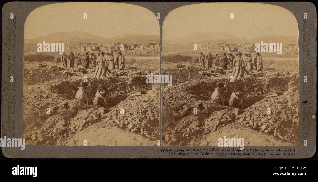 Burying the Russians killed in the desperate fighting on 203 metre hill ...