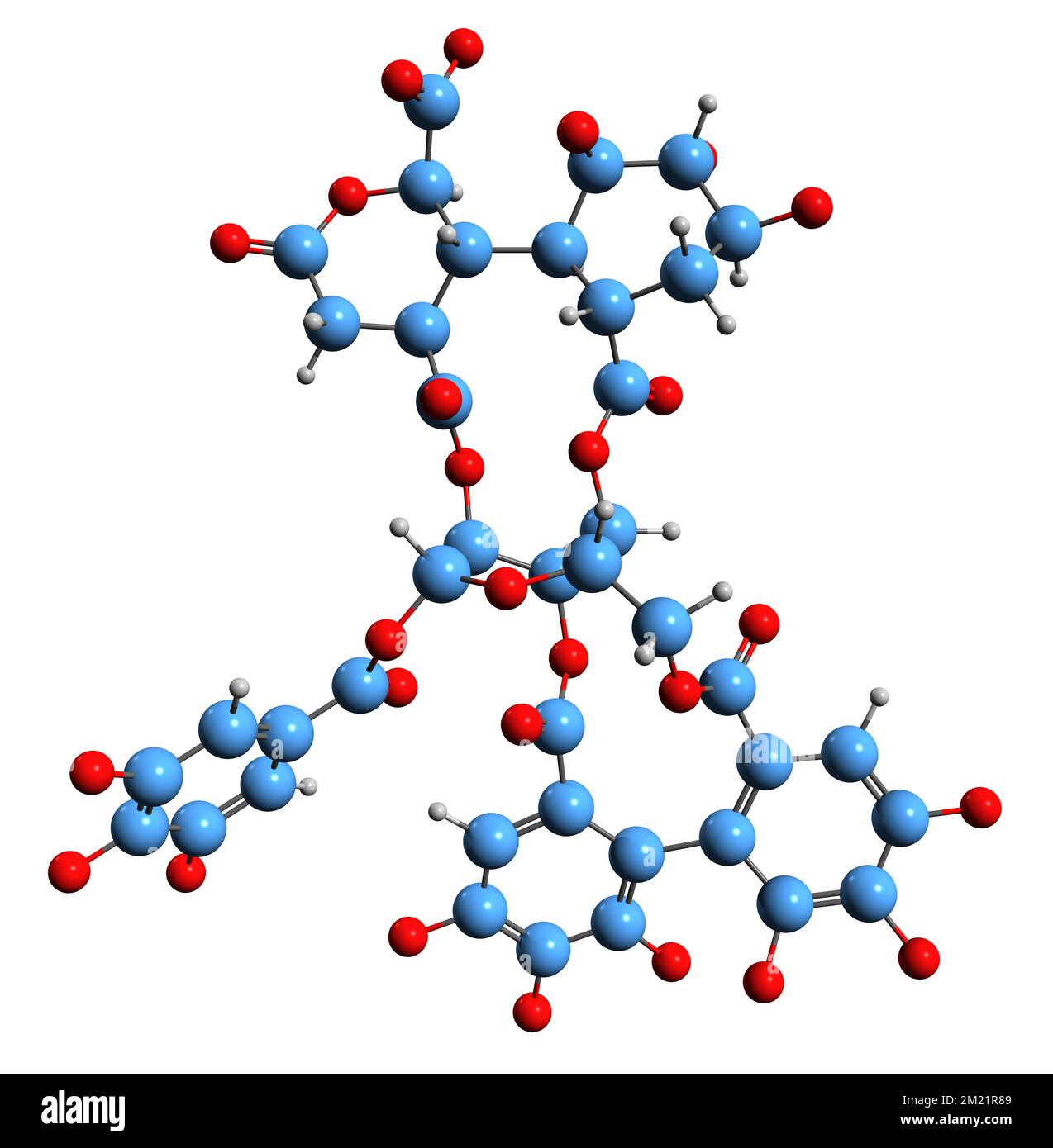 3D image of Chebulagic acid skeletal formula - molecular chemical ...