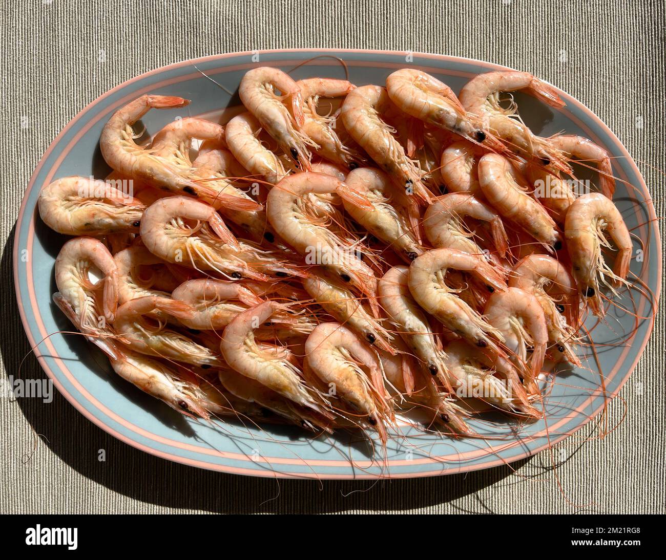 Large portion of Spanish tapas of grilled prawns with salt Stock Photo ...