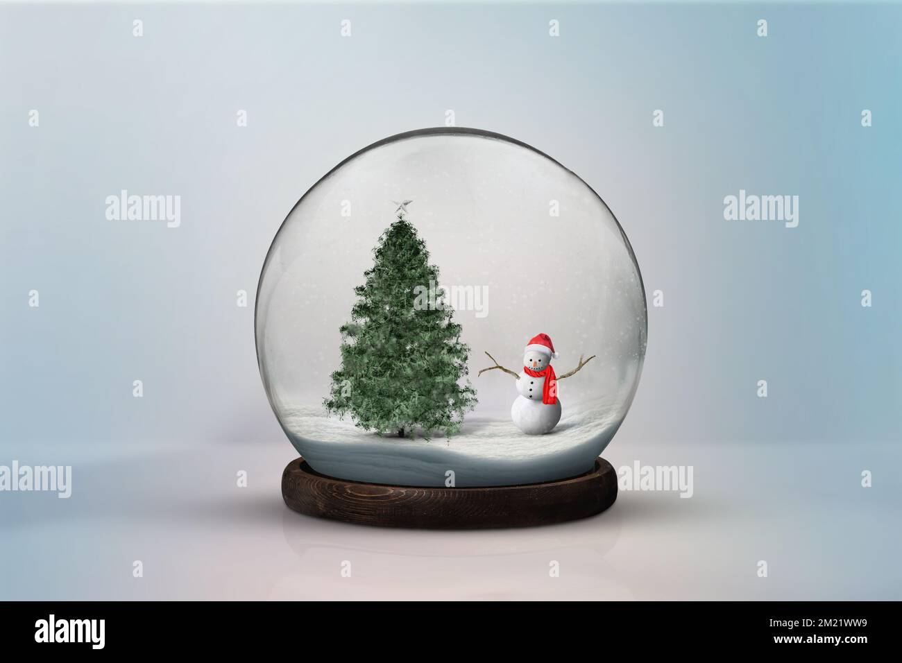 Christmas Holiday background in a snowball. Snowball with christmas on ...