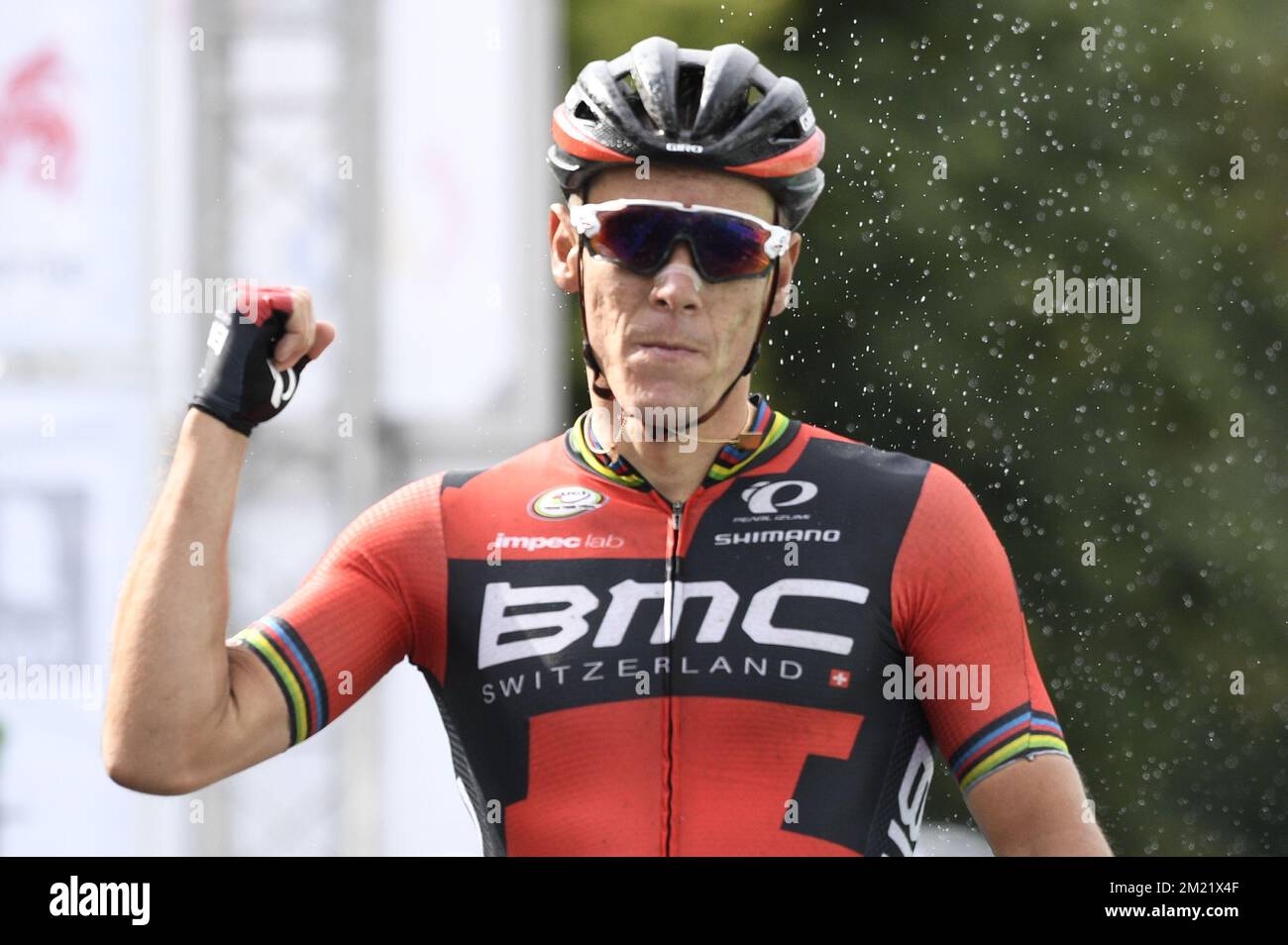 Belgian Philippe Gilbert of BMC Racing Team celebrates his victory on ...