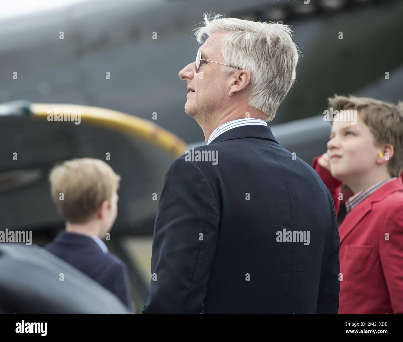 King Philippe - Filip of Belgium and Prince Gabriel pictured during a ...
