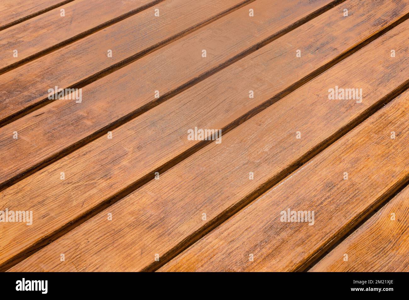 Diagonal texture brown wooden table surface boards wood striped plank ...