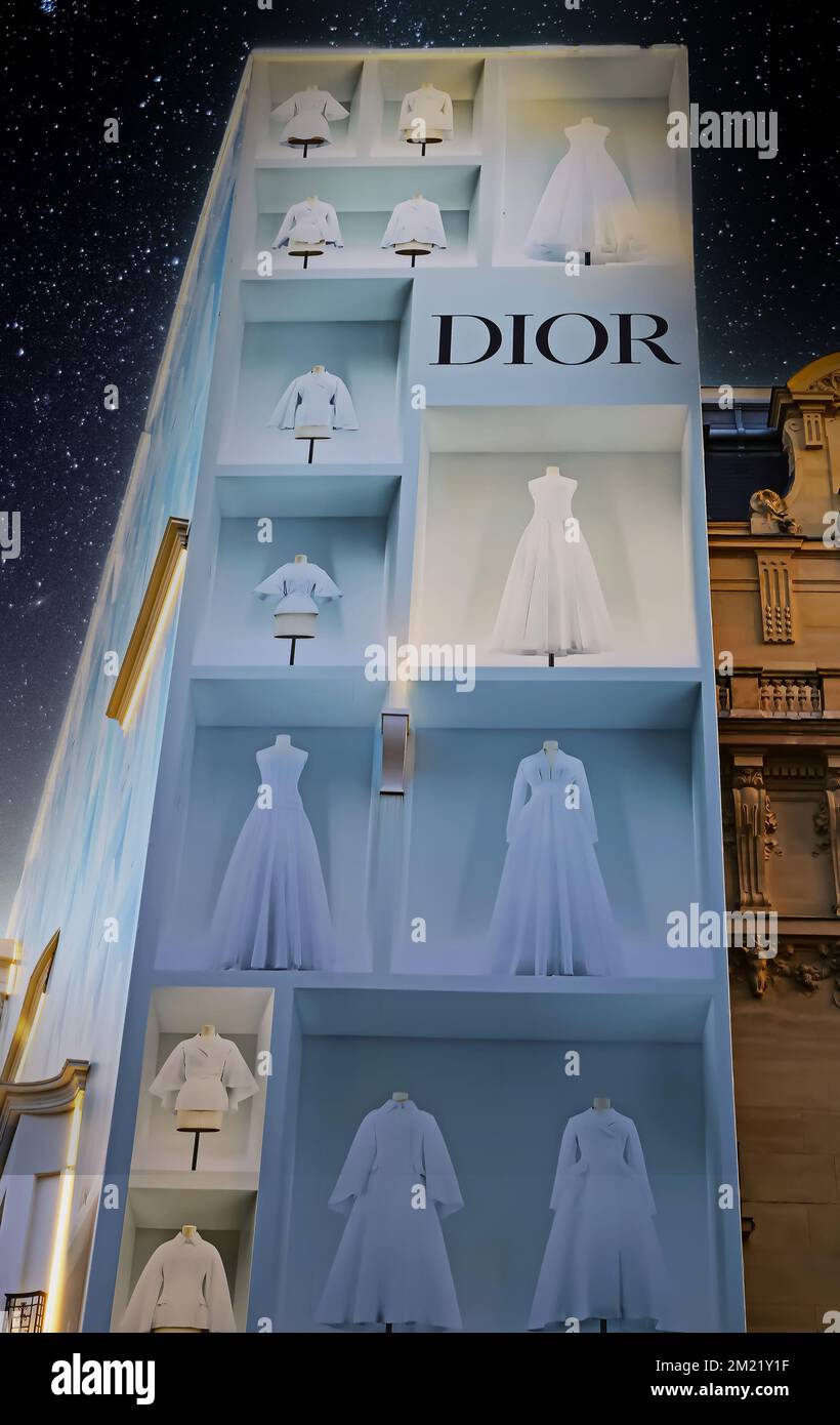 Paris, France - November 29.2022: View on facade of Champs Elysees ...