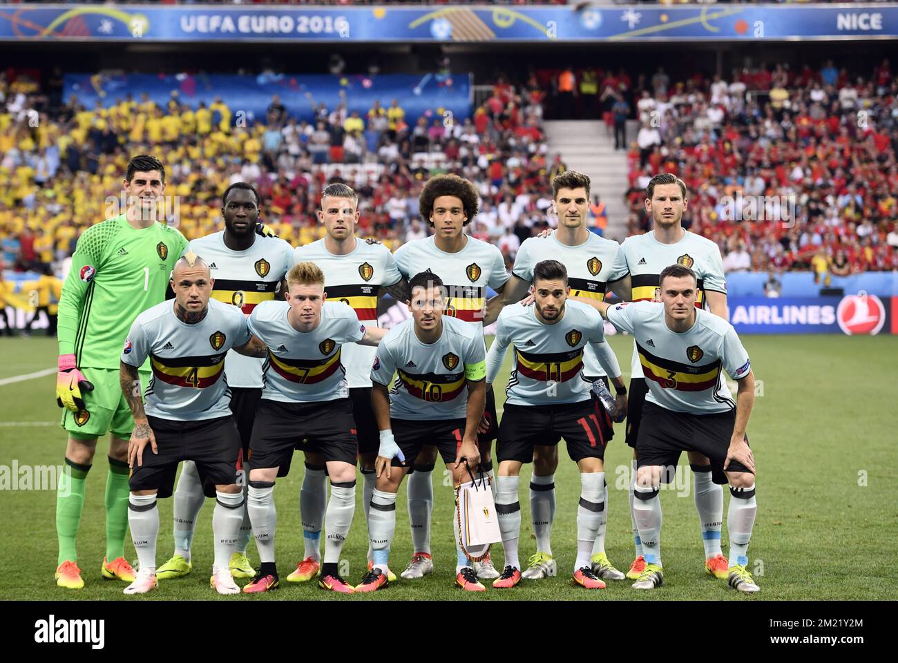 Belgium's goalkeeper Thibaut Courtois, Belgium's Romelu Lukaku, Belgium ...
