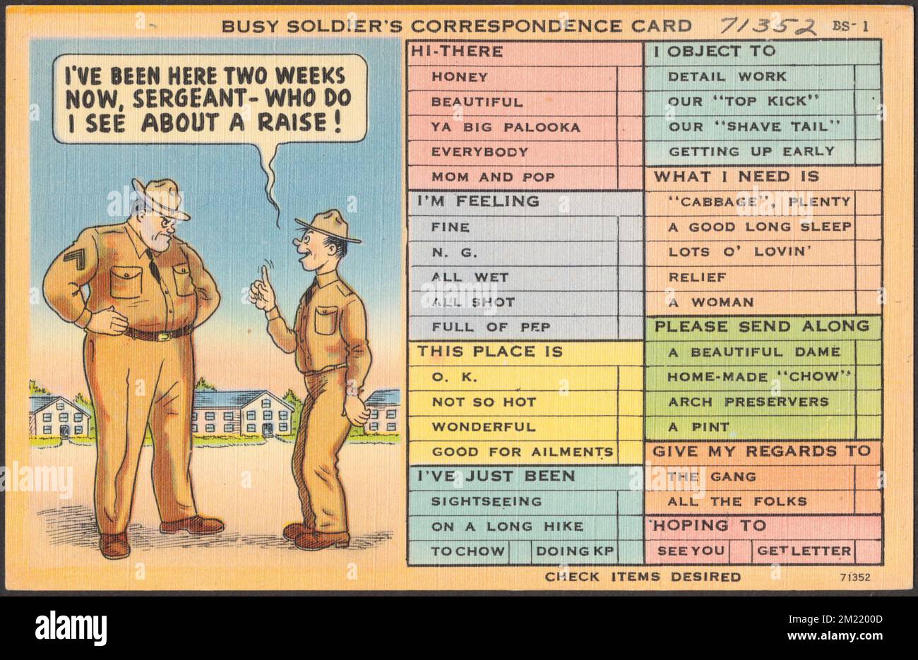 Busy soldier's correspondence card. I've been here two weeks now ...