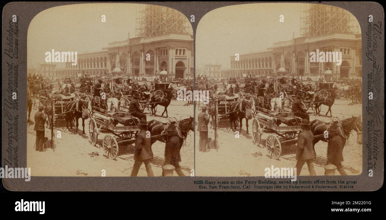 Busy scene at the ferry building, saved by heroic effort from the great ...