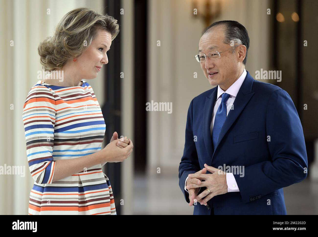 Queen Mathilde of Belgium and World Bank president Jim Yong Kim ...
