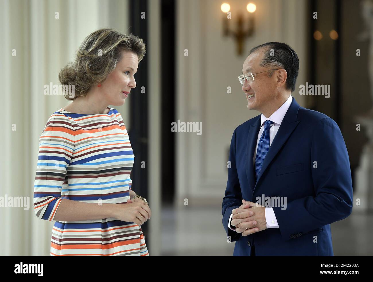 Queen Mathilde of Belgium and World Bank president Jim Yong Kim ...