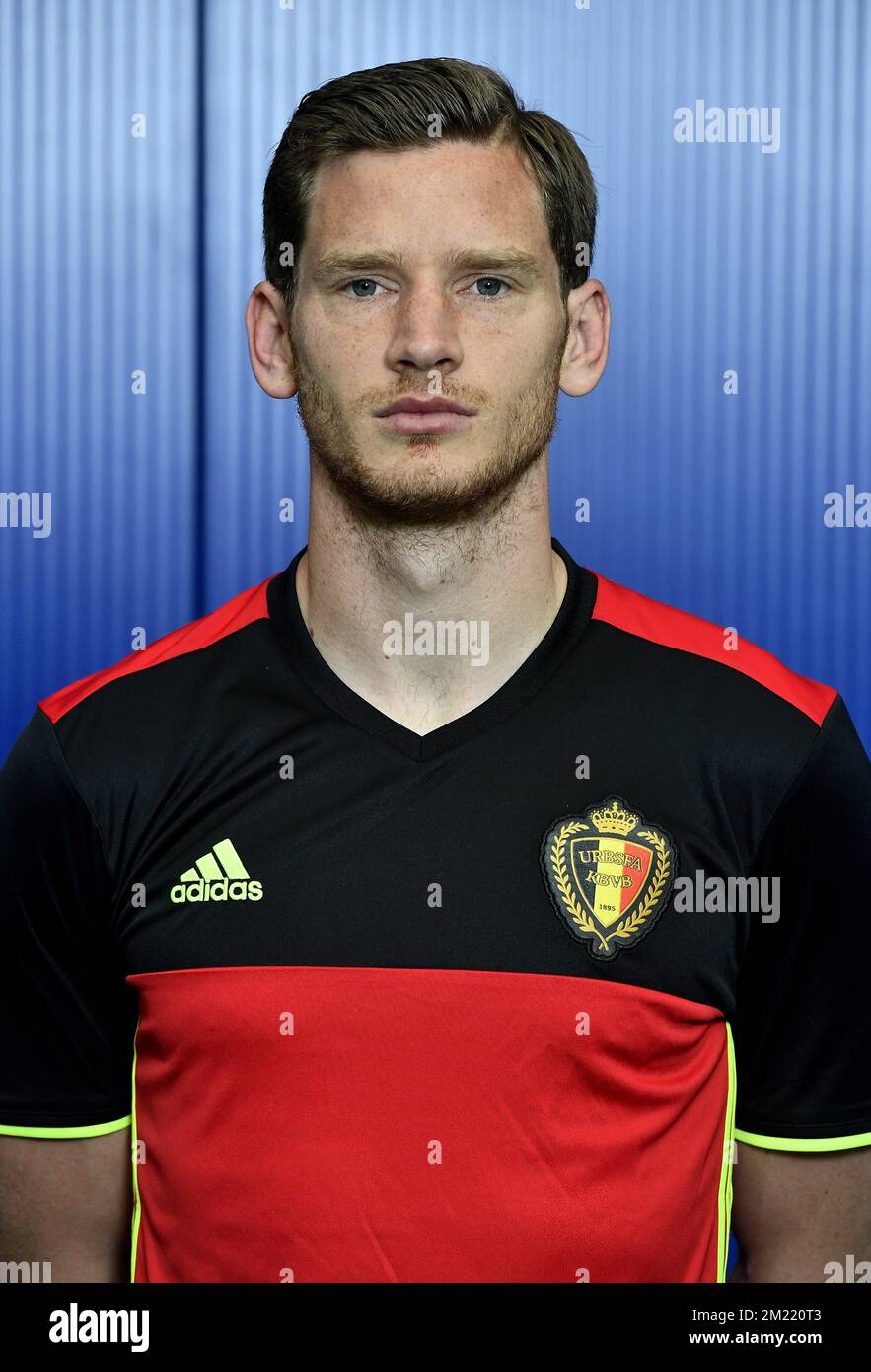 Belgium's Jan Vertonghen poses for the photographer on the fourth day ...