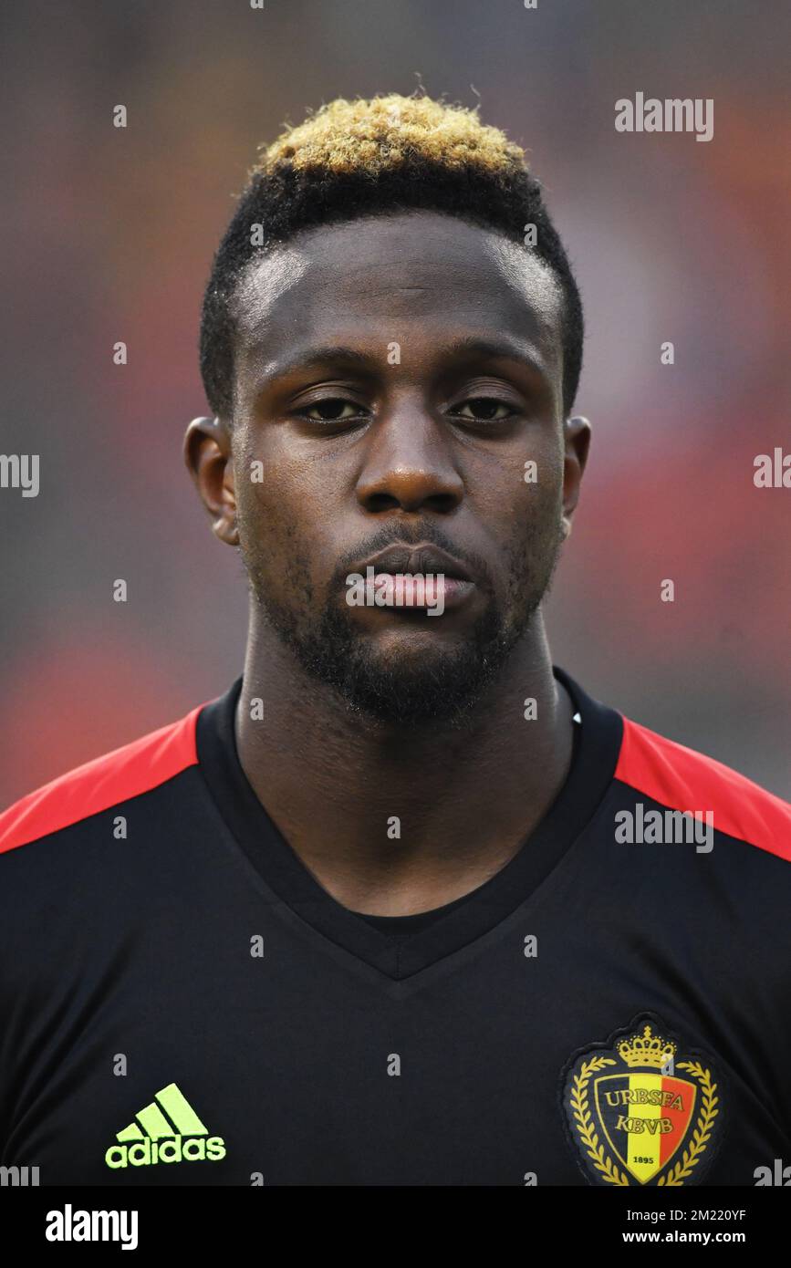 Belgium's Divock Origi pictured during the national anthem before the ...