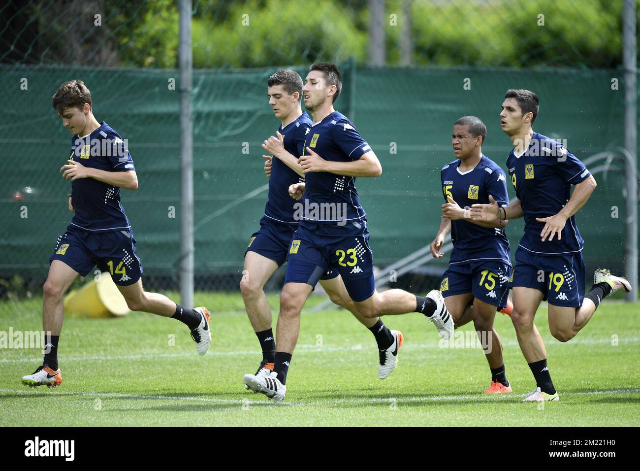 STVV's players pictured during a training session of Belgian first ...