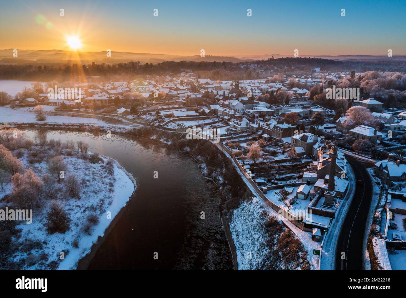 Coldstream beside the River Tweed on the Scottish Border from where the ...