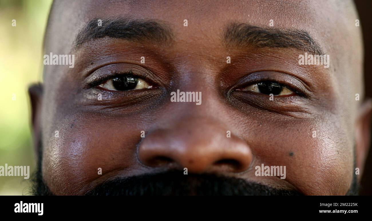 Happy African black man eyes smiling Stock Photo - Alamy