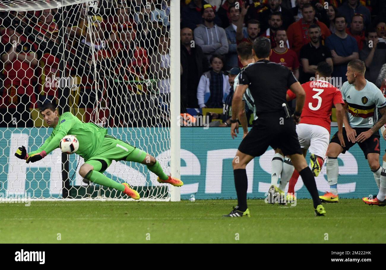 Belgium's goalkeeper Thibaut Courtois pictured in action during a ...