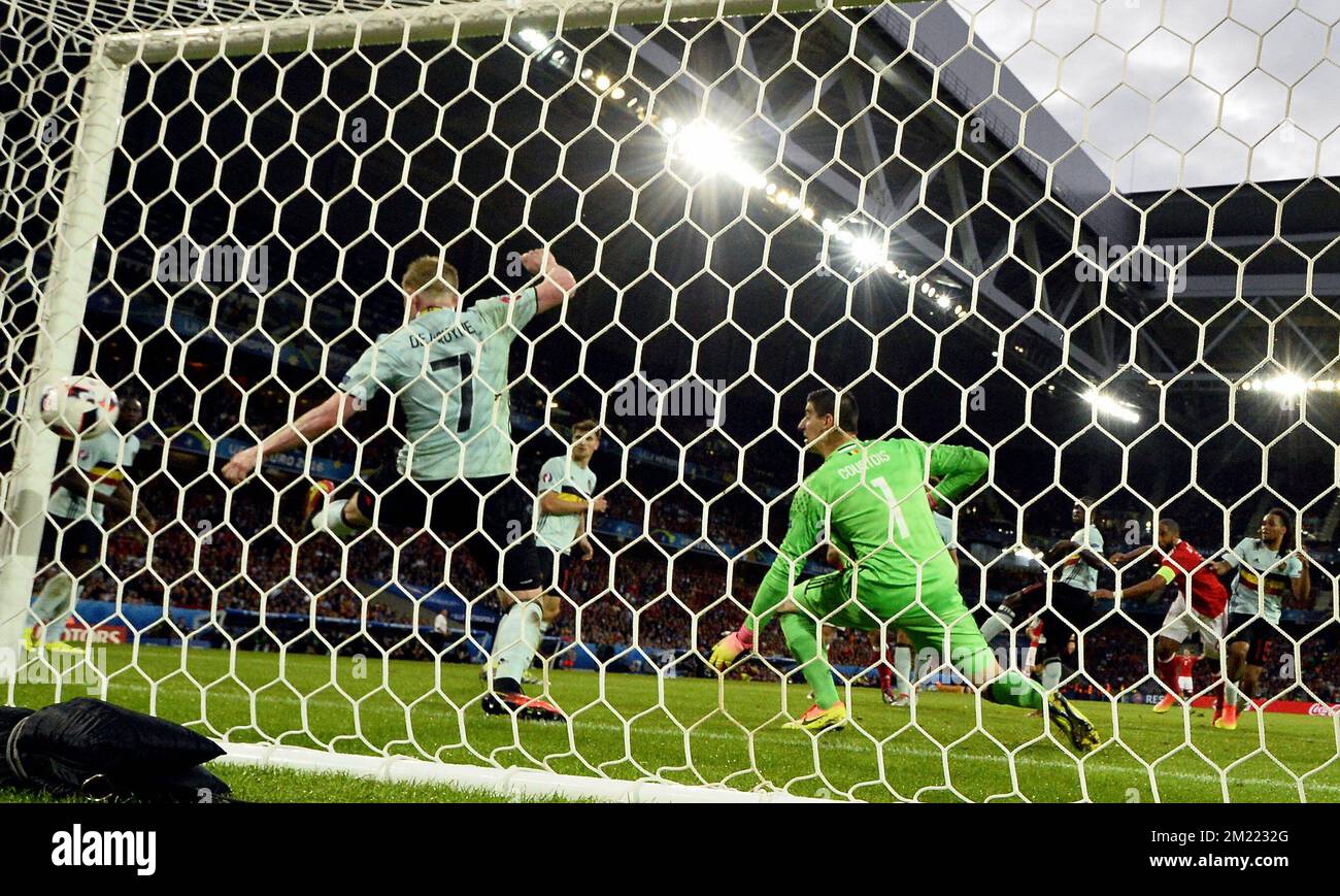 Belgium's goalkeeper Thibaut Courtois pictured in action during a ...