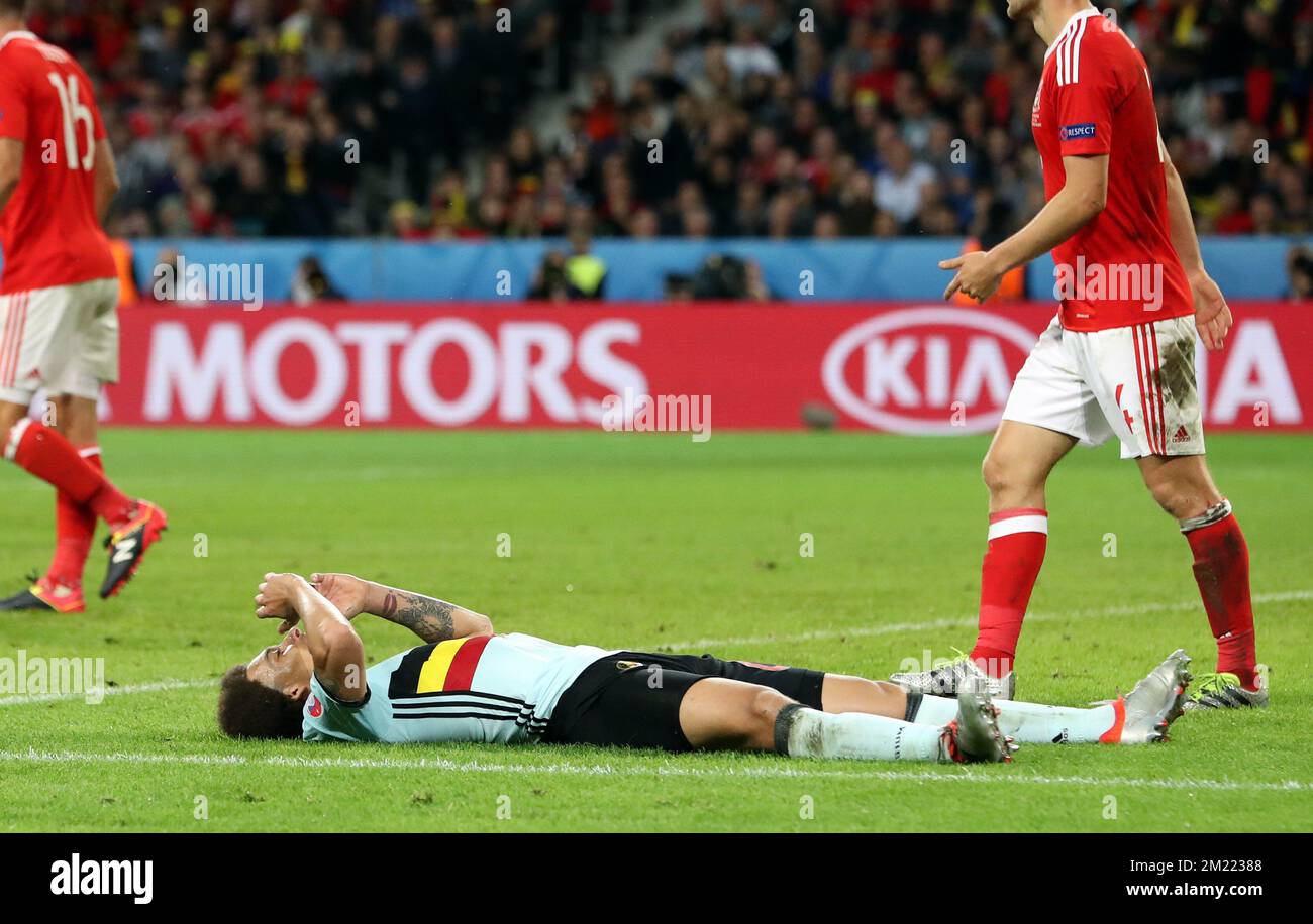 Belgium's Axel Witsel reacts during a soccer game between Belgian ...