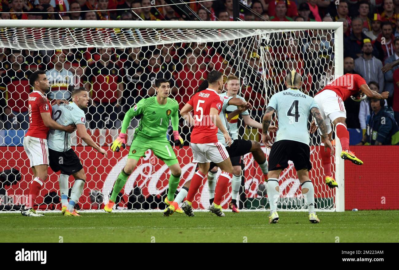 Belgium's goalkeeper Thibaut Courtois pictured in action during a ...