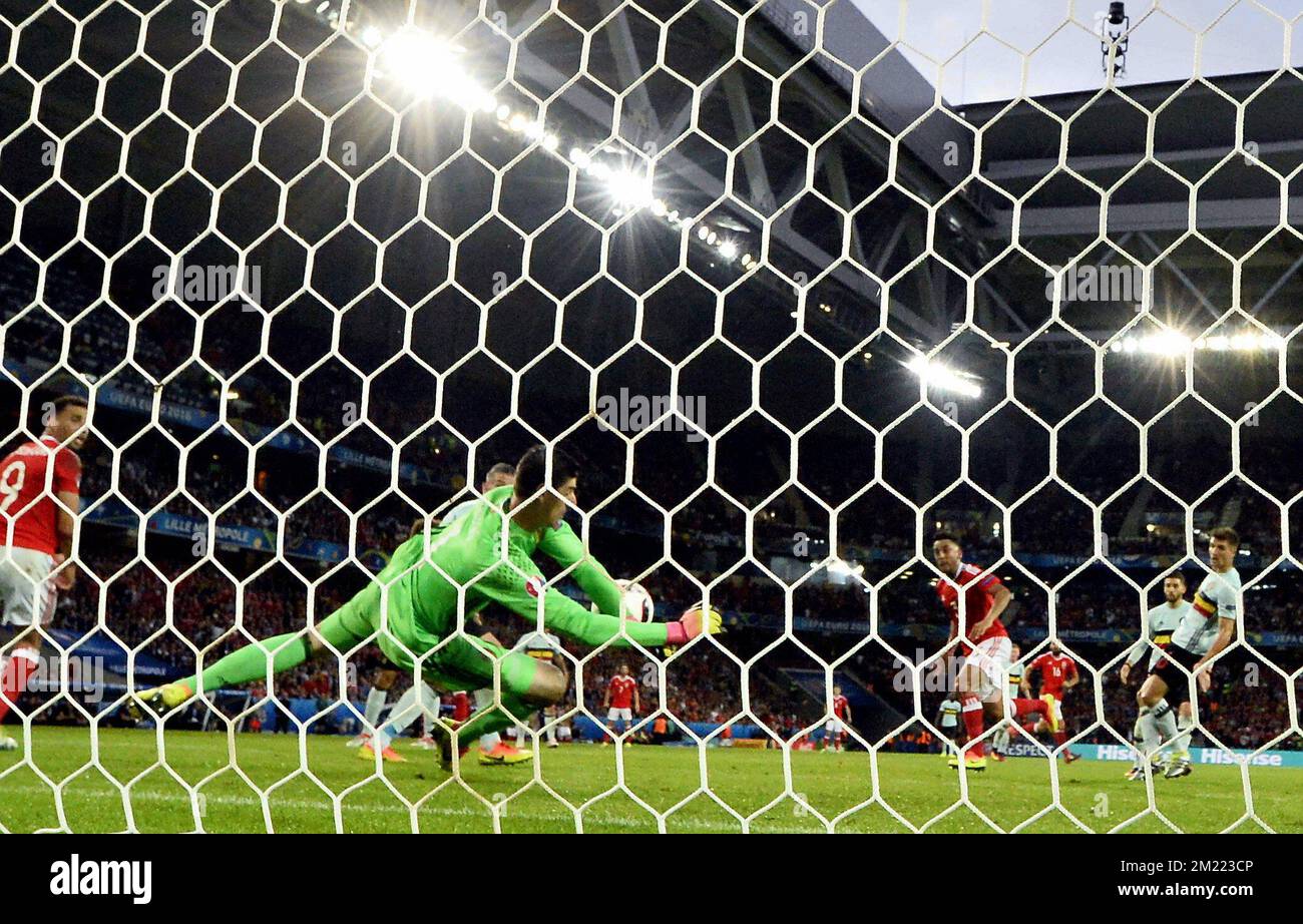 Belgium's goalkeeper Thibaut Courtois pictured in action during a ...