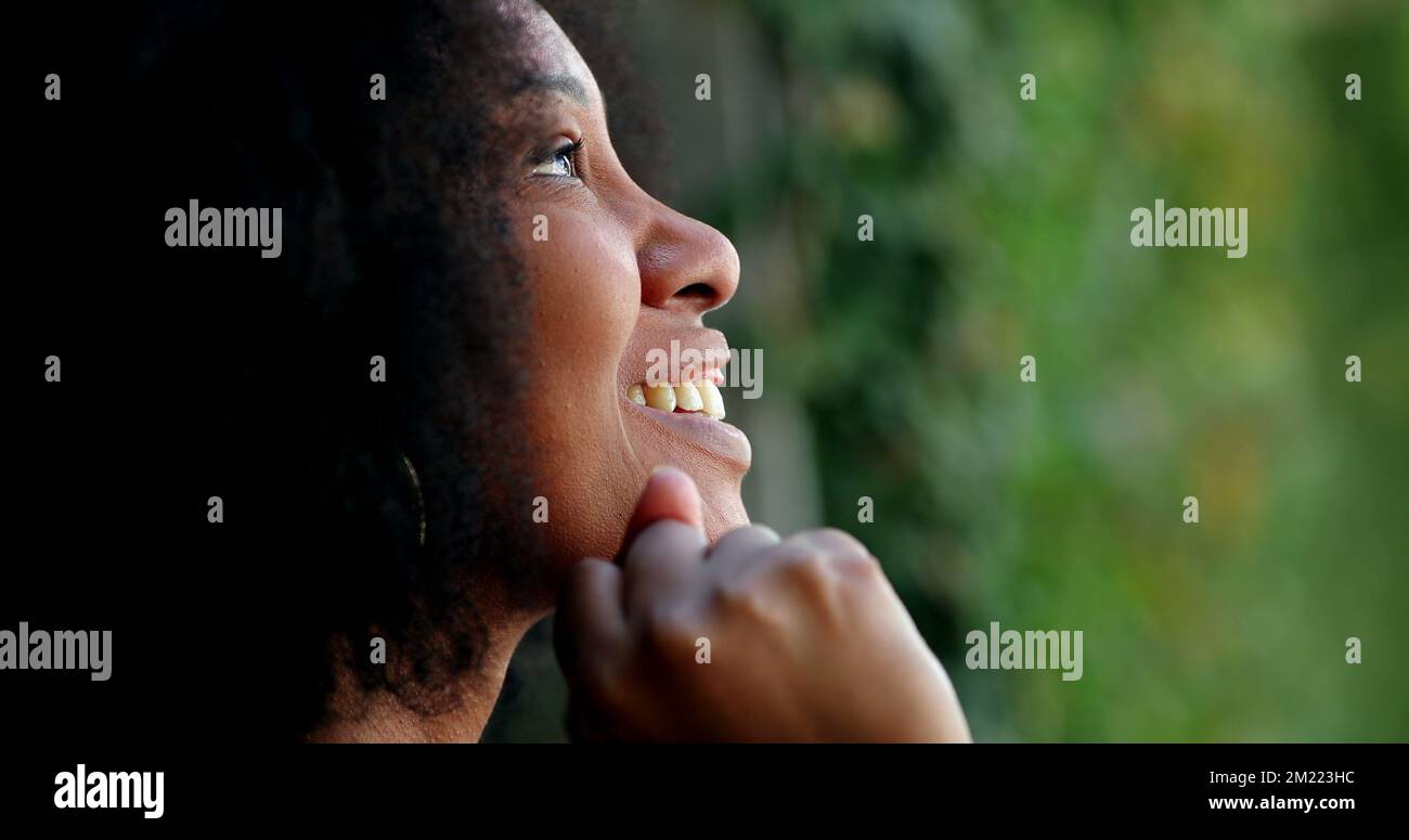 Happy optmistic woman feeling hopeful and positive smiling Stock Photo ...