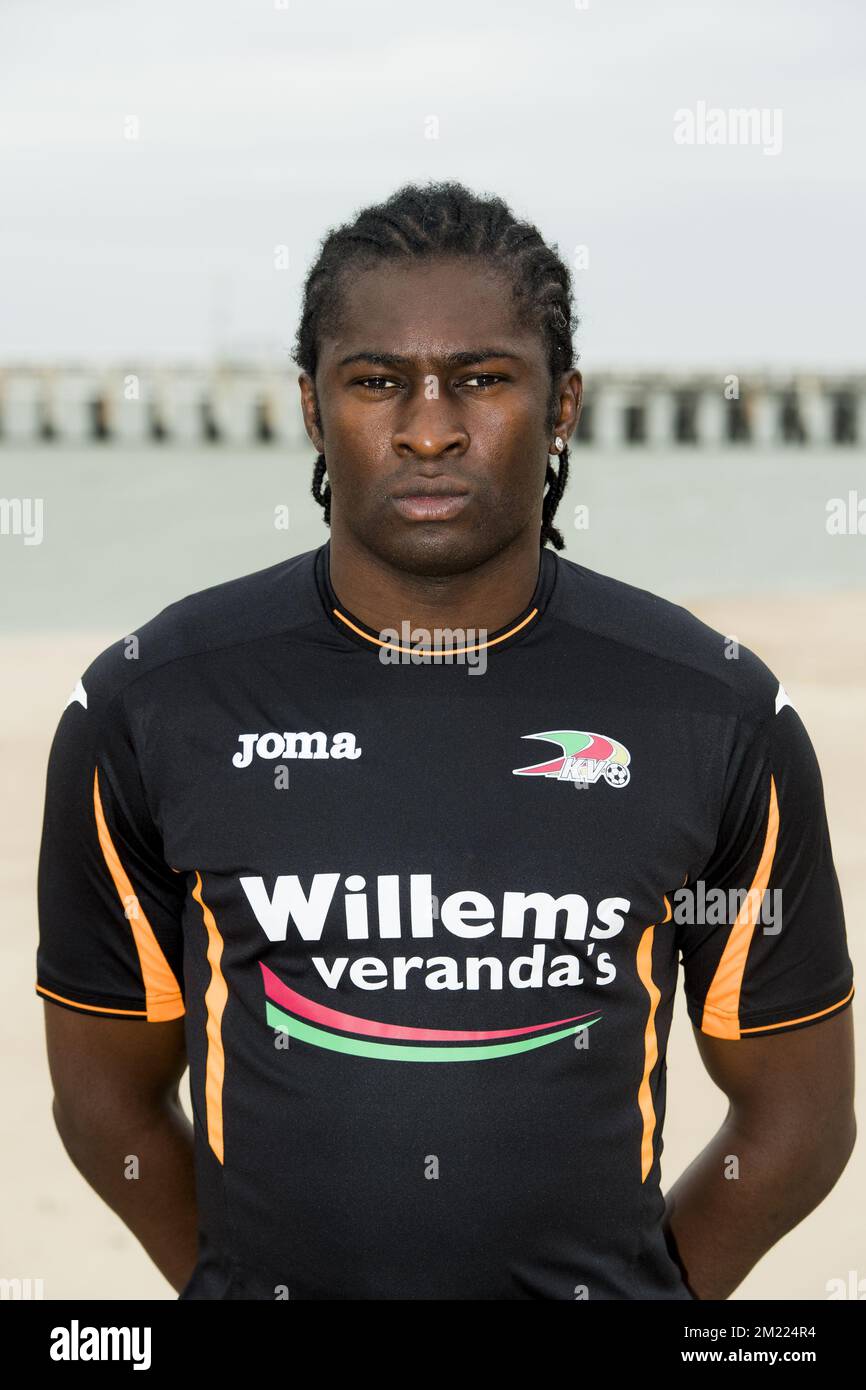Oostende's Didier Ovono poses for the photographer at the 2016-2017 ...