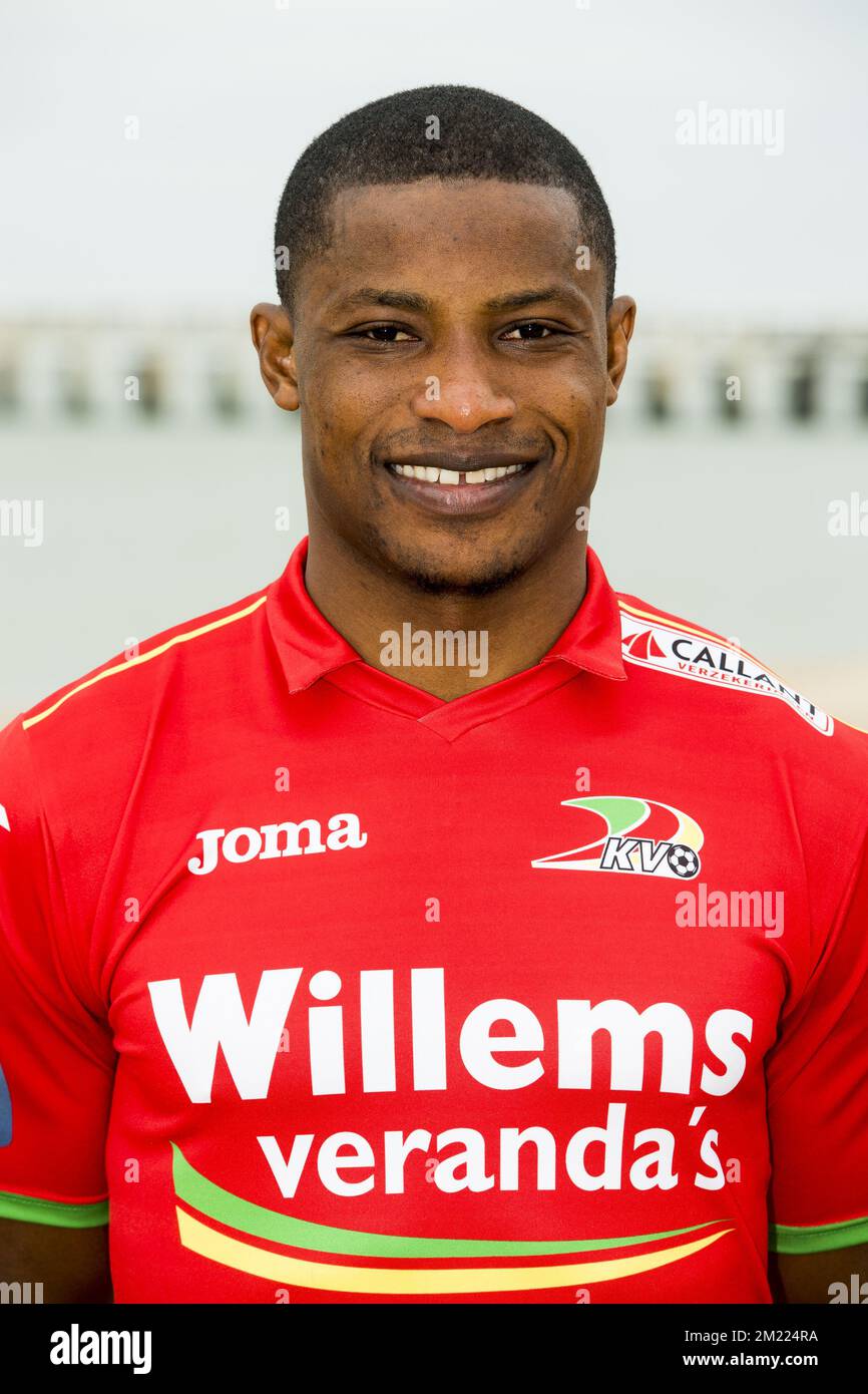 Oostende's Joseph Akpala poses for the photographer at the 2016-2017 ...