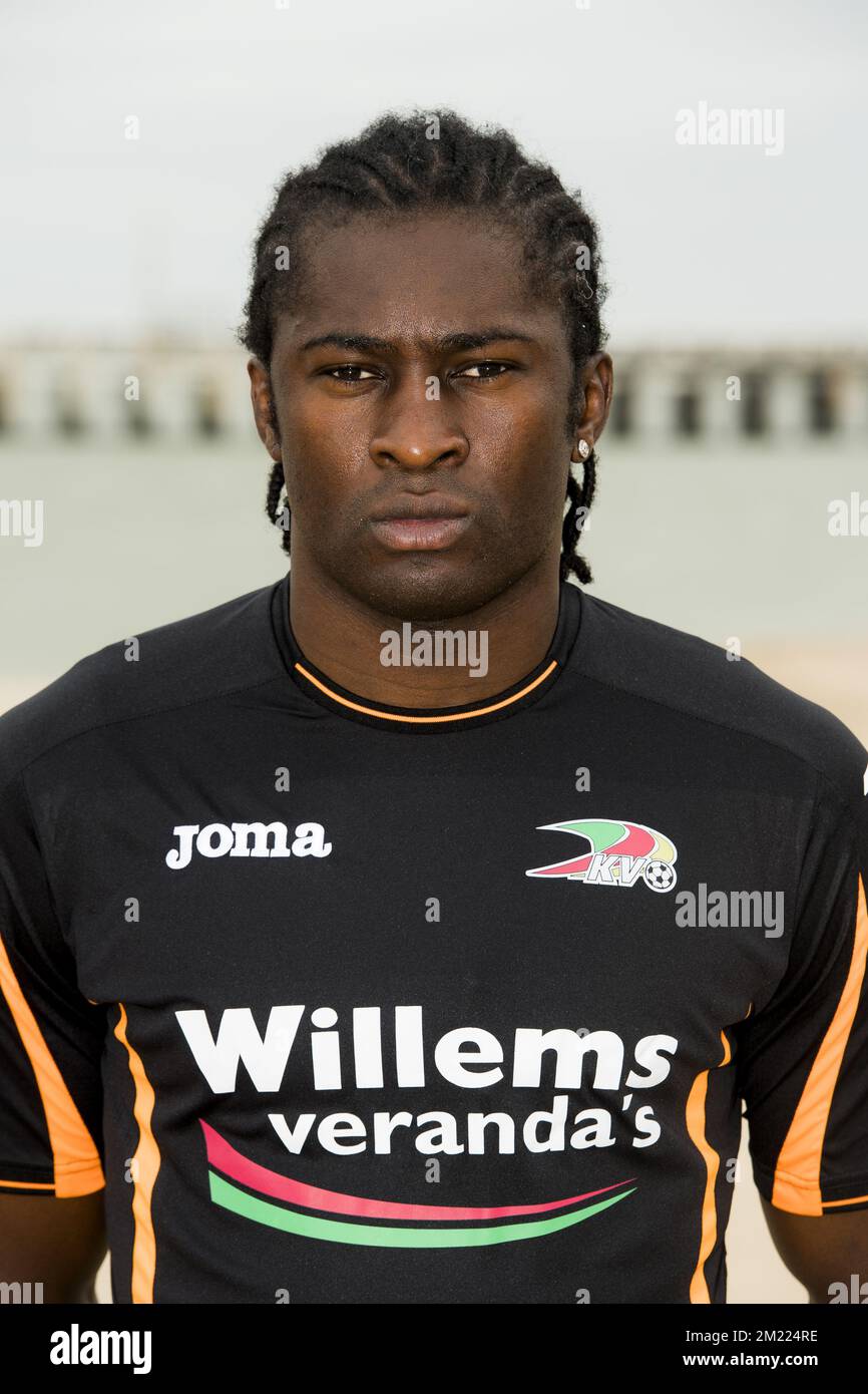 Oostende's Didier Ovono poses for the photographer at the 2016-2017 ...