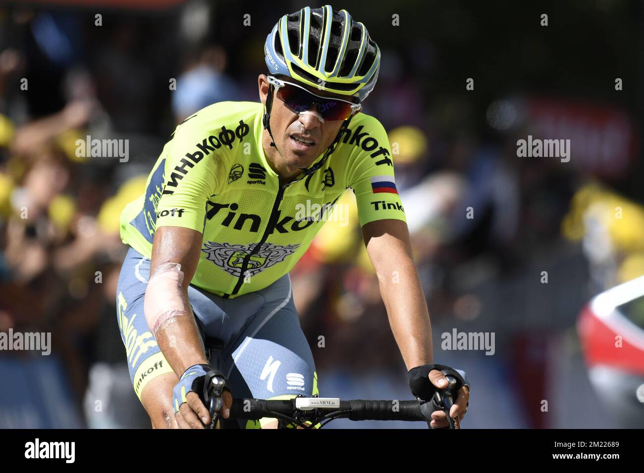Spanish Alberto Contador of Tinkoff pictured after the arrival of the ...