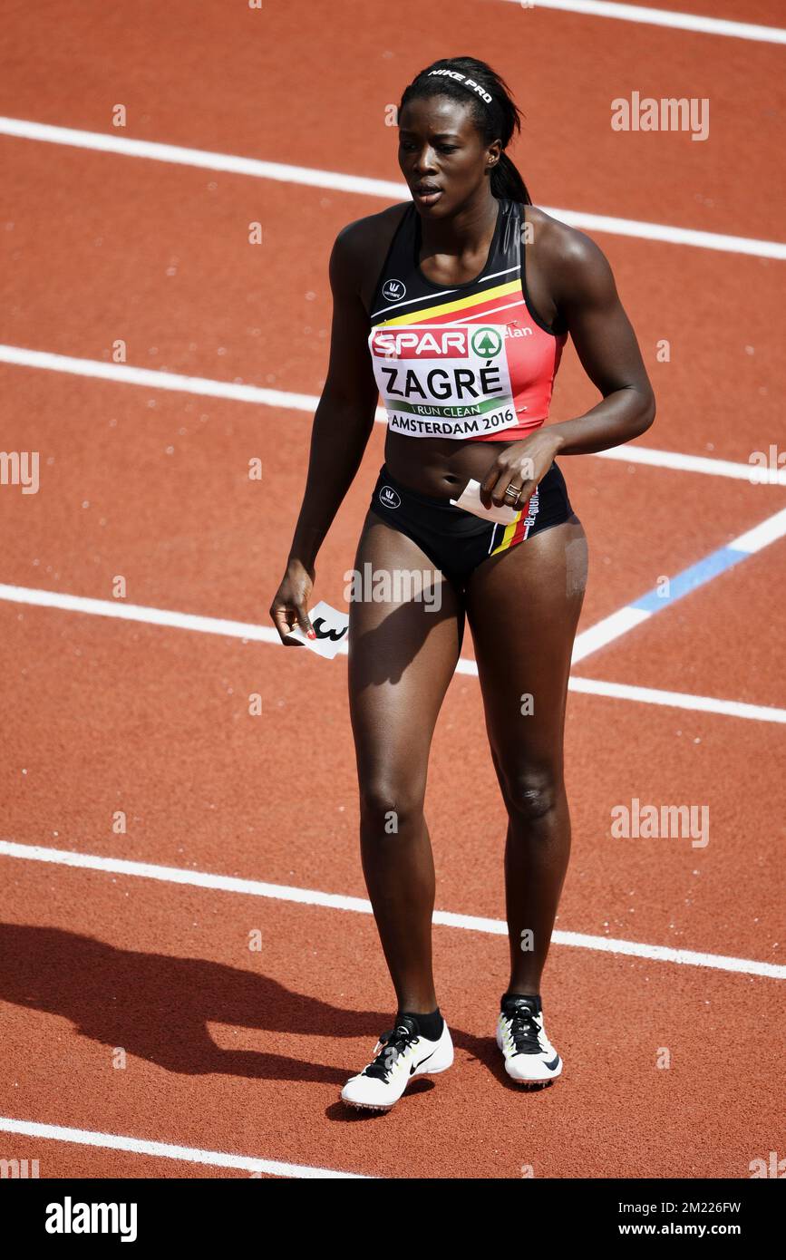 Belgian Anne Zagre pictured during the women's 100m hurdles at the ...