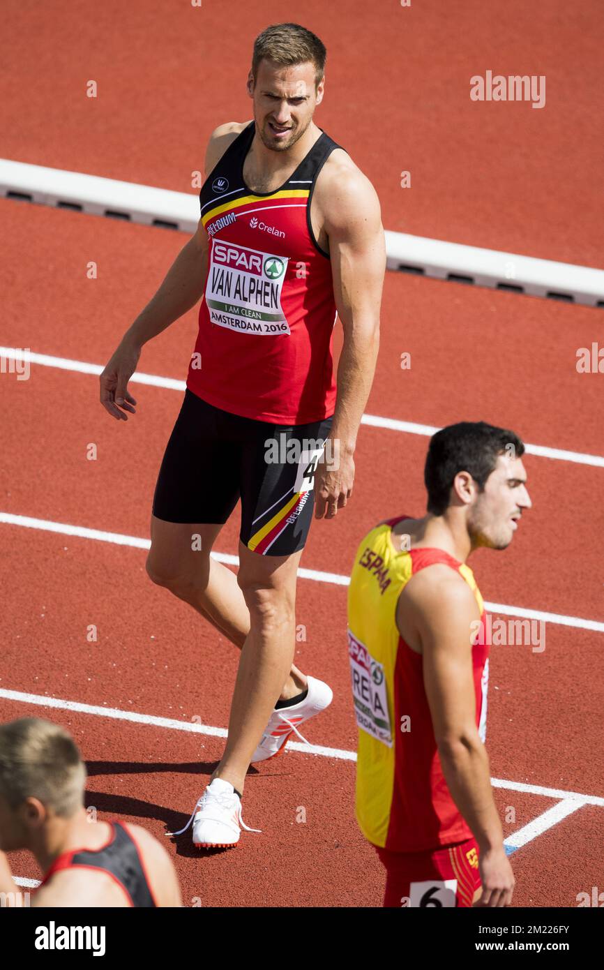 Belgian Hans Van Alphen pictured in action during the 100m race of the ...
