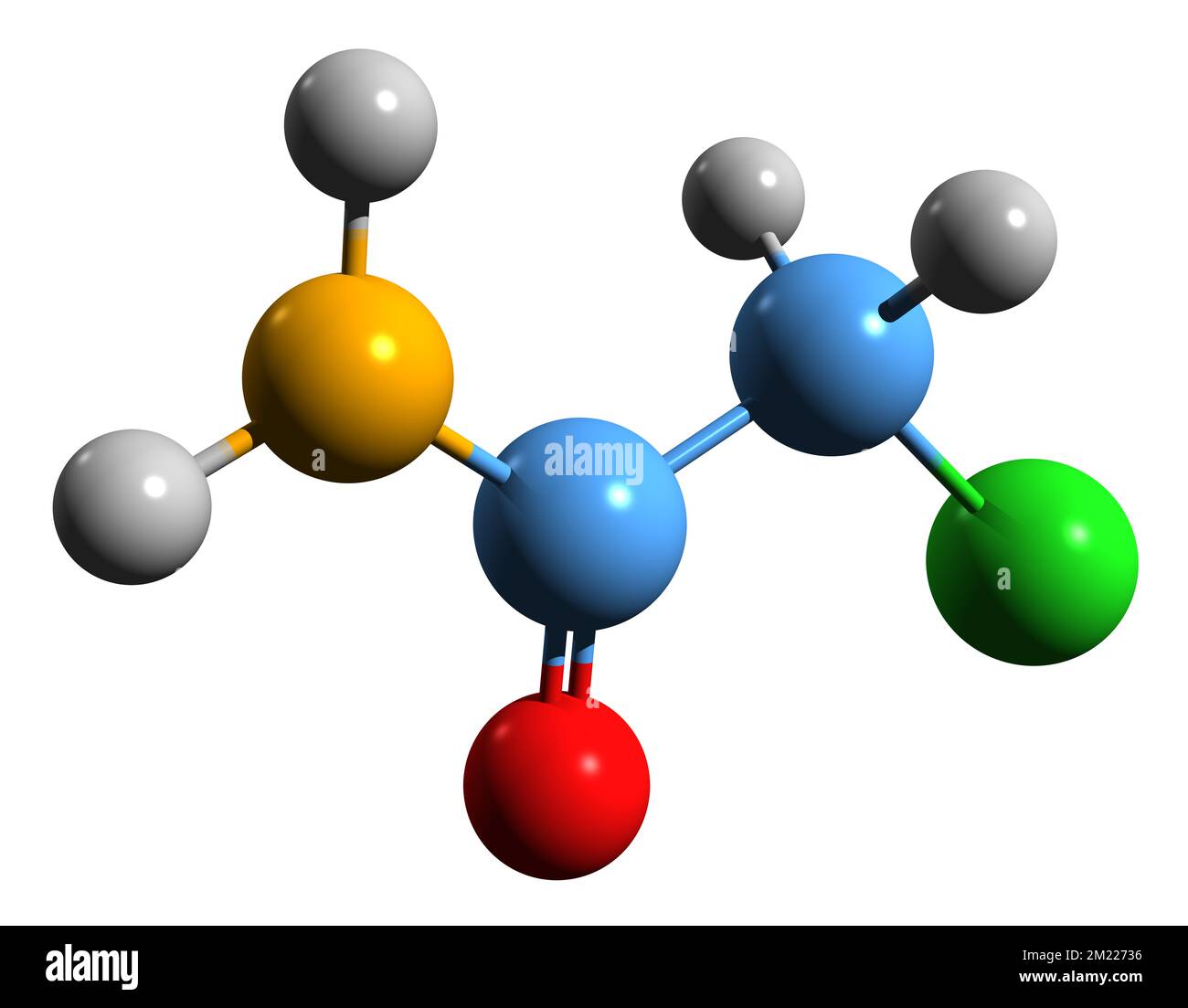 3D image of Chloroacetamide skeletal formula - molecular chemical ...