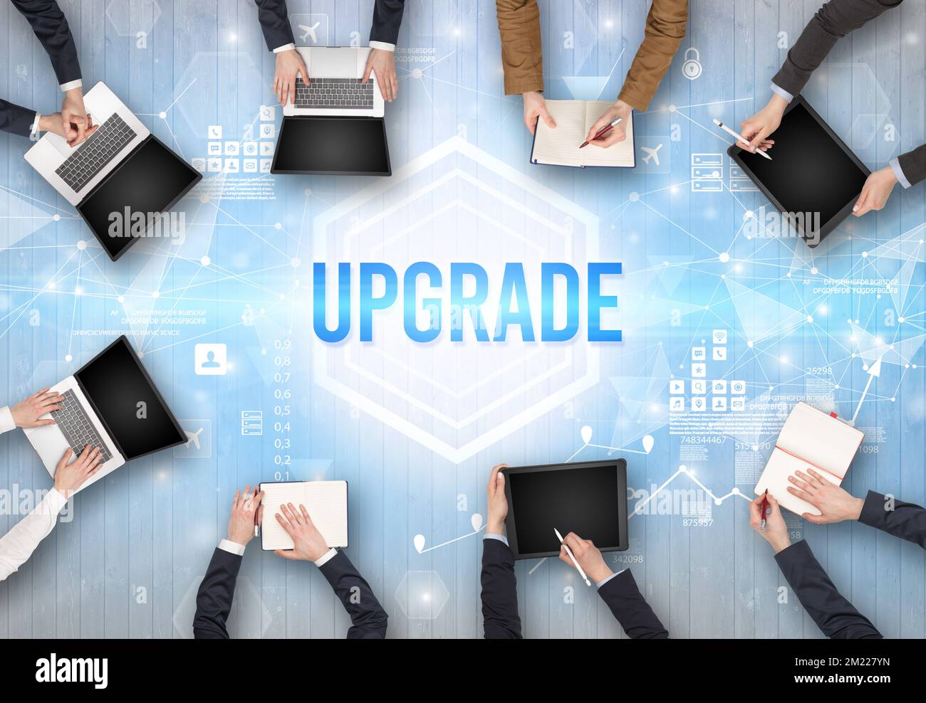 Group of Busy People Working in an Office, technology concept Stock ...