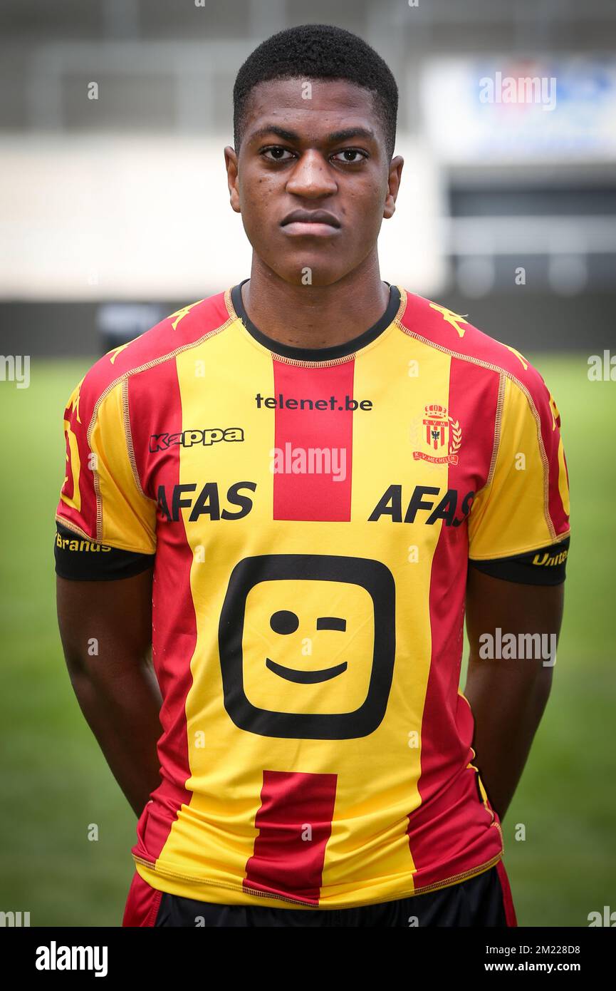 A Mechelen player poses for the photographer during the 2016-2017 ...