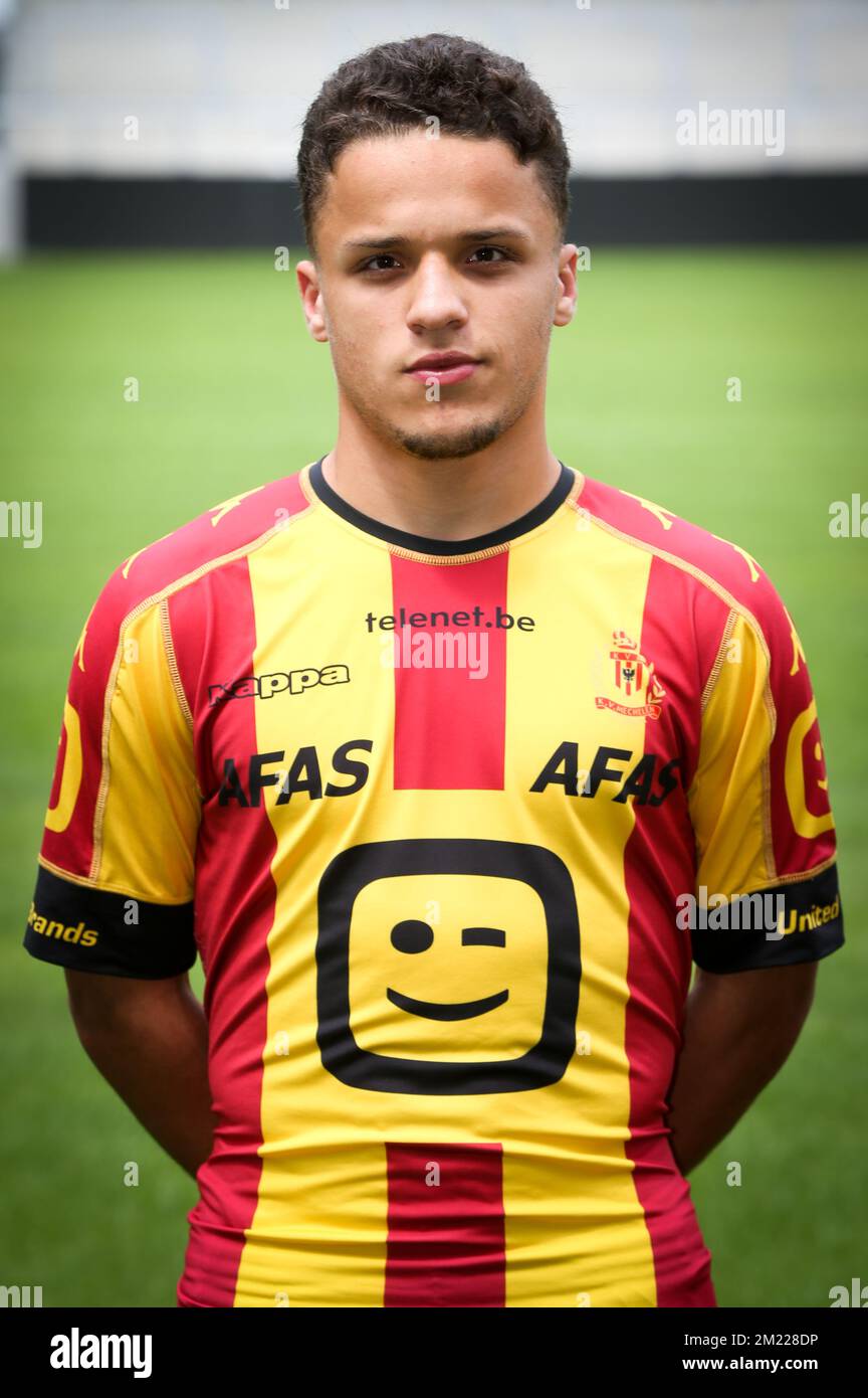 Mechelen's Mohamed Zeroual poses for the photographer during the 2016-2017 season photo shoot of ...